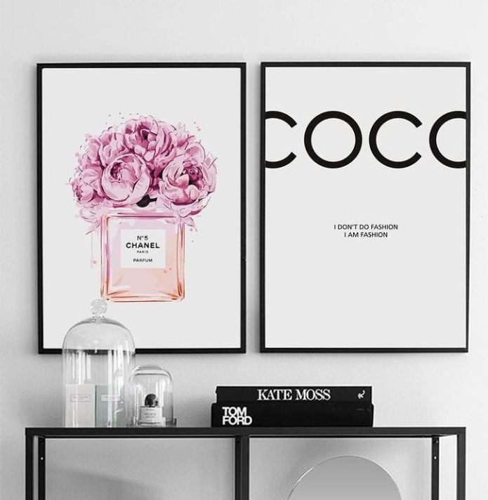 CHANEL PERFUME LOGO – 2 PANEL SET – Homez Decorz