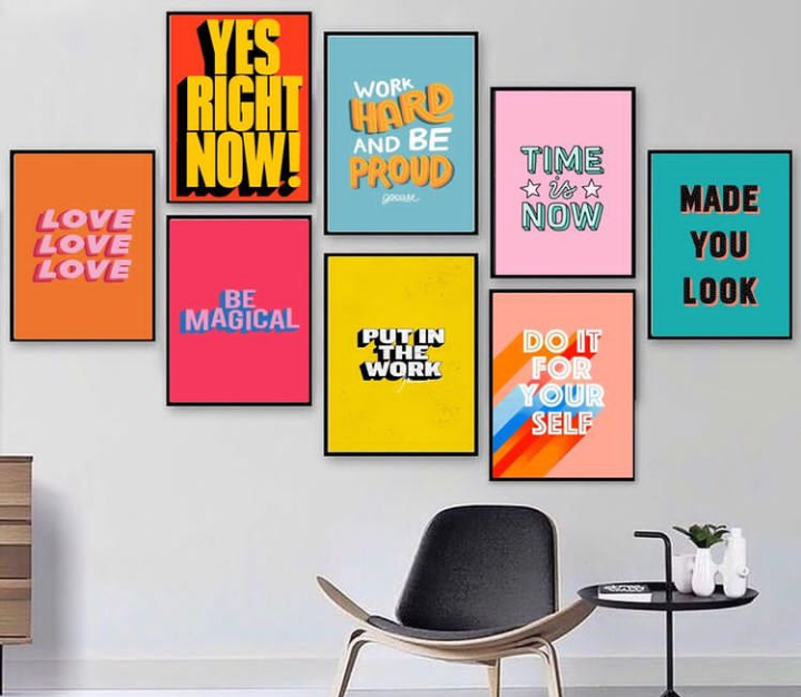 LOVE AND MOTIVATIONAL QUOTES – 8 PANEL SET – QUOTES WALL ART – Homez Decorz