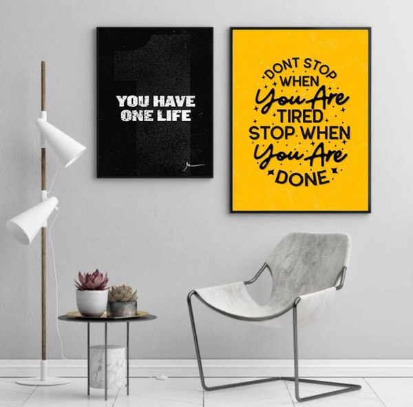 YOU HAVE ONE LIFE QUOTES – 2 PANEL SET – QUOTES WALL ART – Homez Decorz