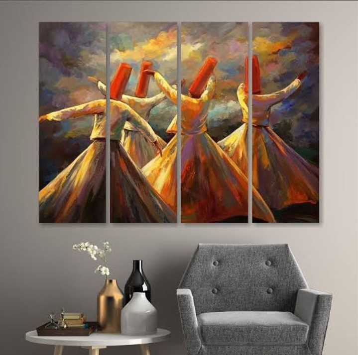 SUFI DERVISH – 4 PANEL SET – SUFISM WALL ART – Homez Decorz