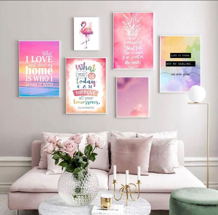 CRANE BIRD QUOTES – 6 PANEL SET – QUOTES WALL ART – Homez Decorz