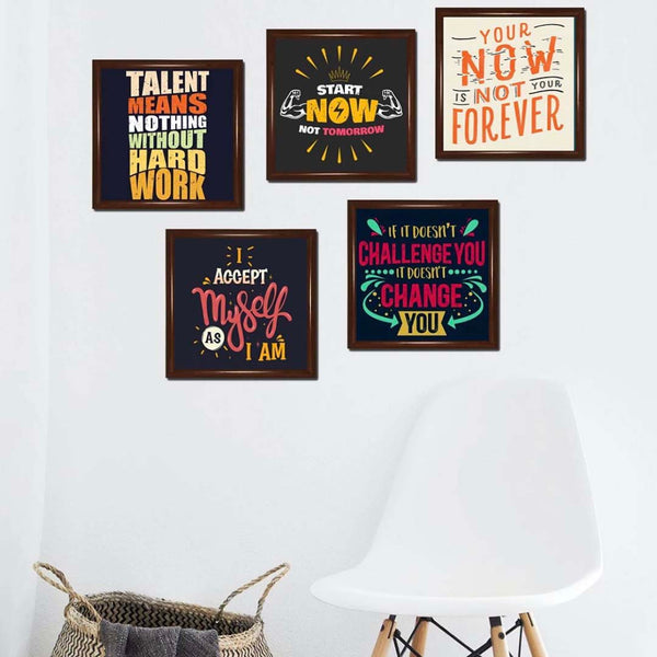 MOTIVATIONAL WALL QUOTES – 5 PANEL SET – QUOTE WALL ART – Homez Decorz